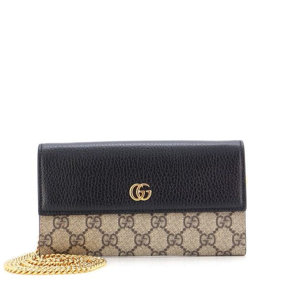 Gucci | Bags | Gucci Gg Marmont Continental Chain Wallet Gg Coated ...